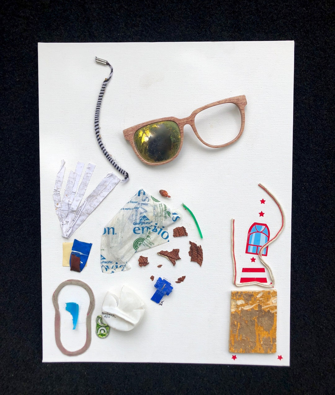 5-30-2018 - Modern Abstract "found Object Placing" Assemblage Art 14 X ...