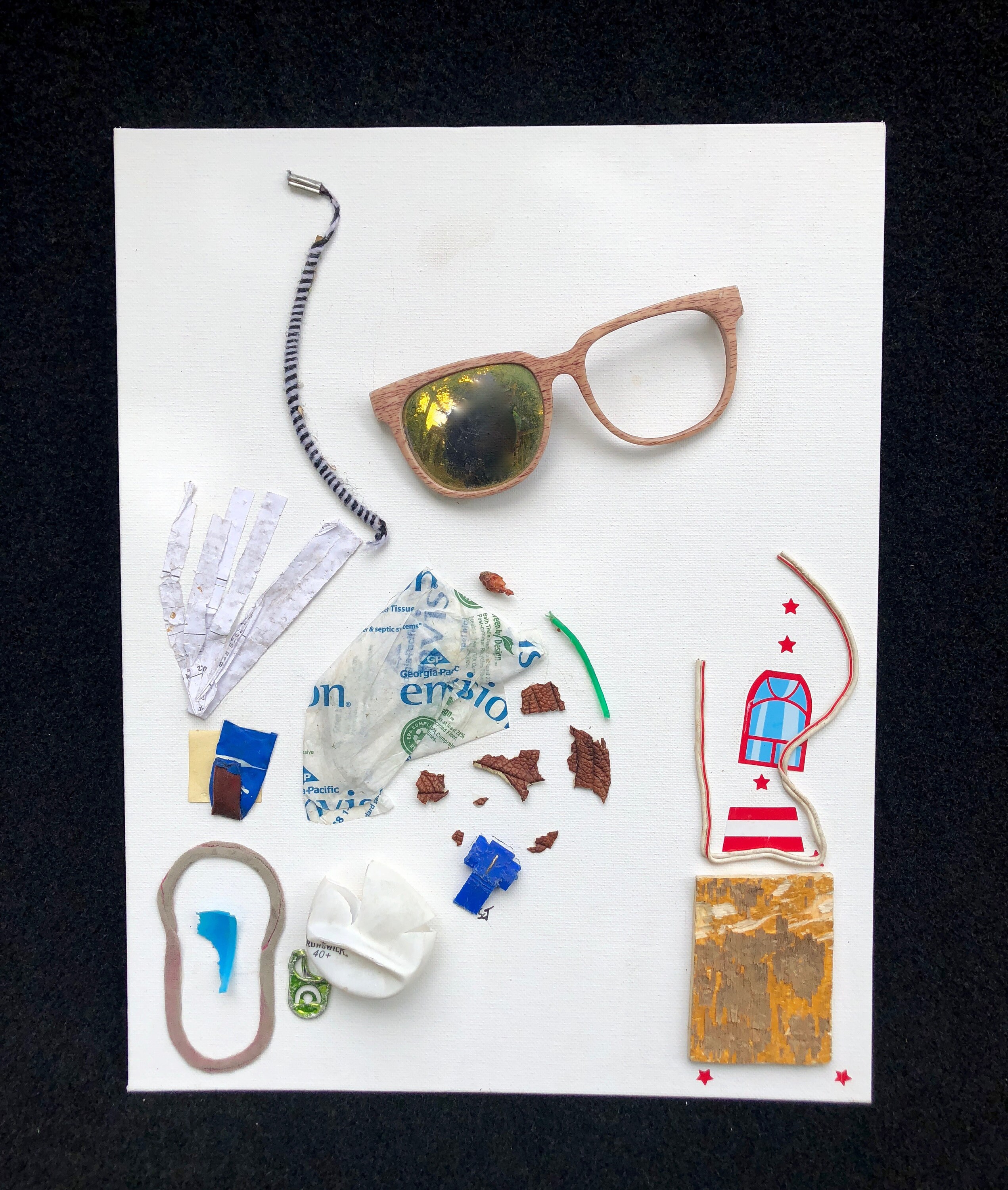5-30-2018 - Modern Abstract "found Object Placing" Assemblage Art 14 X ...