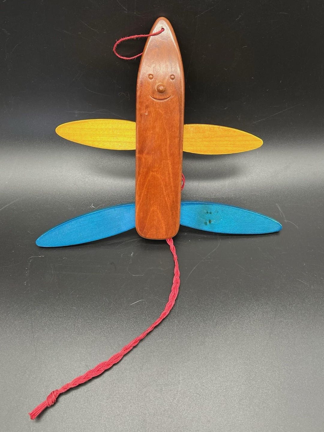 Vintage Vitali Whirligig Jumping Jack Wooden Yellow Blue Swiss Toy - 7 ...