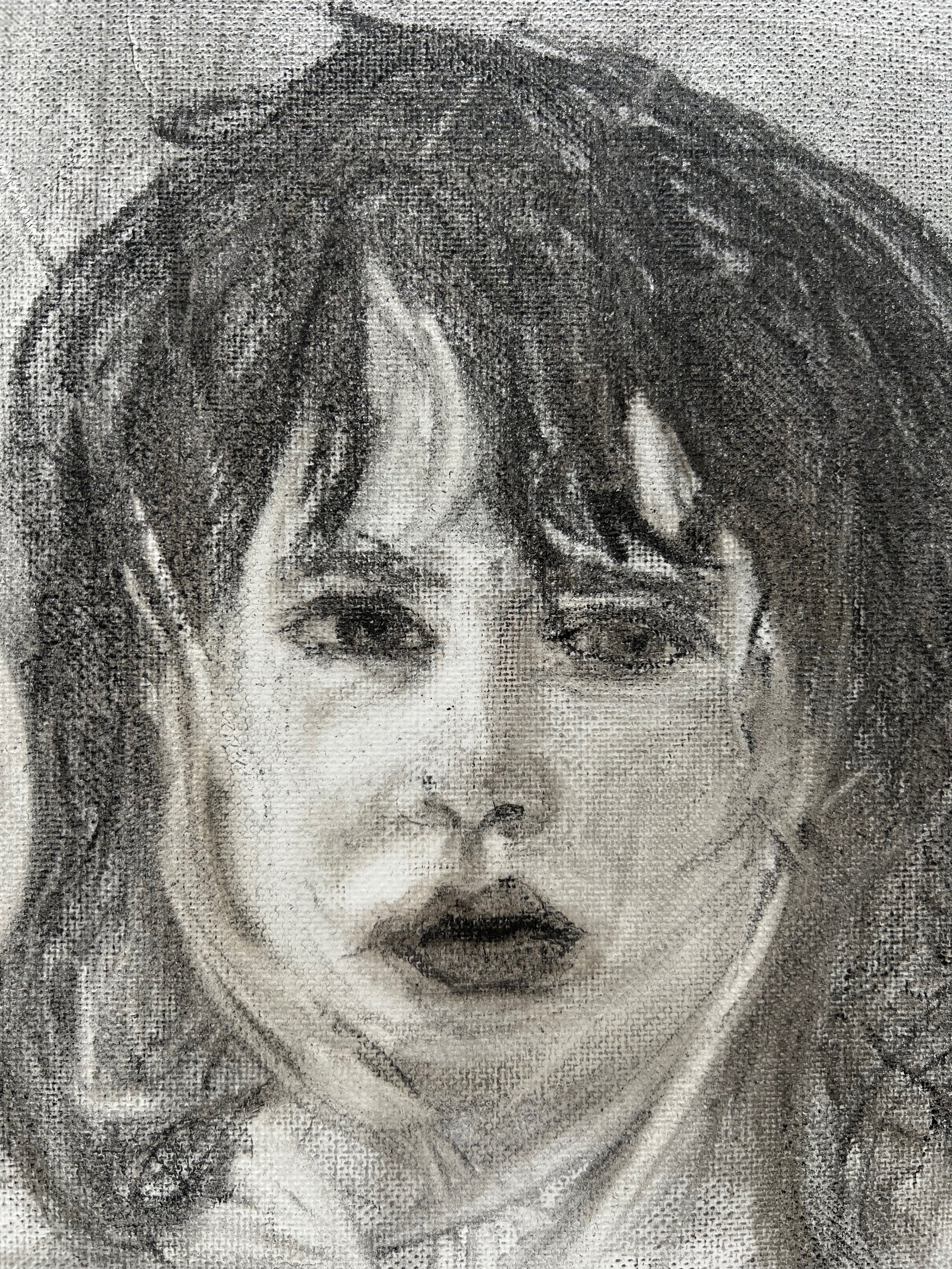 AMAYA 2 Charcoal Pencil Child Girl Portrait Drawing - Original Steven ...