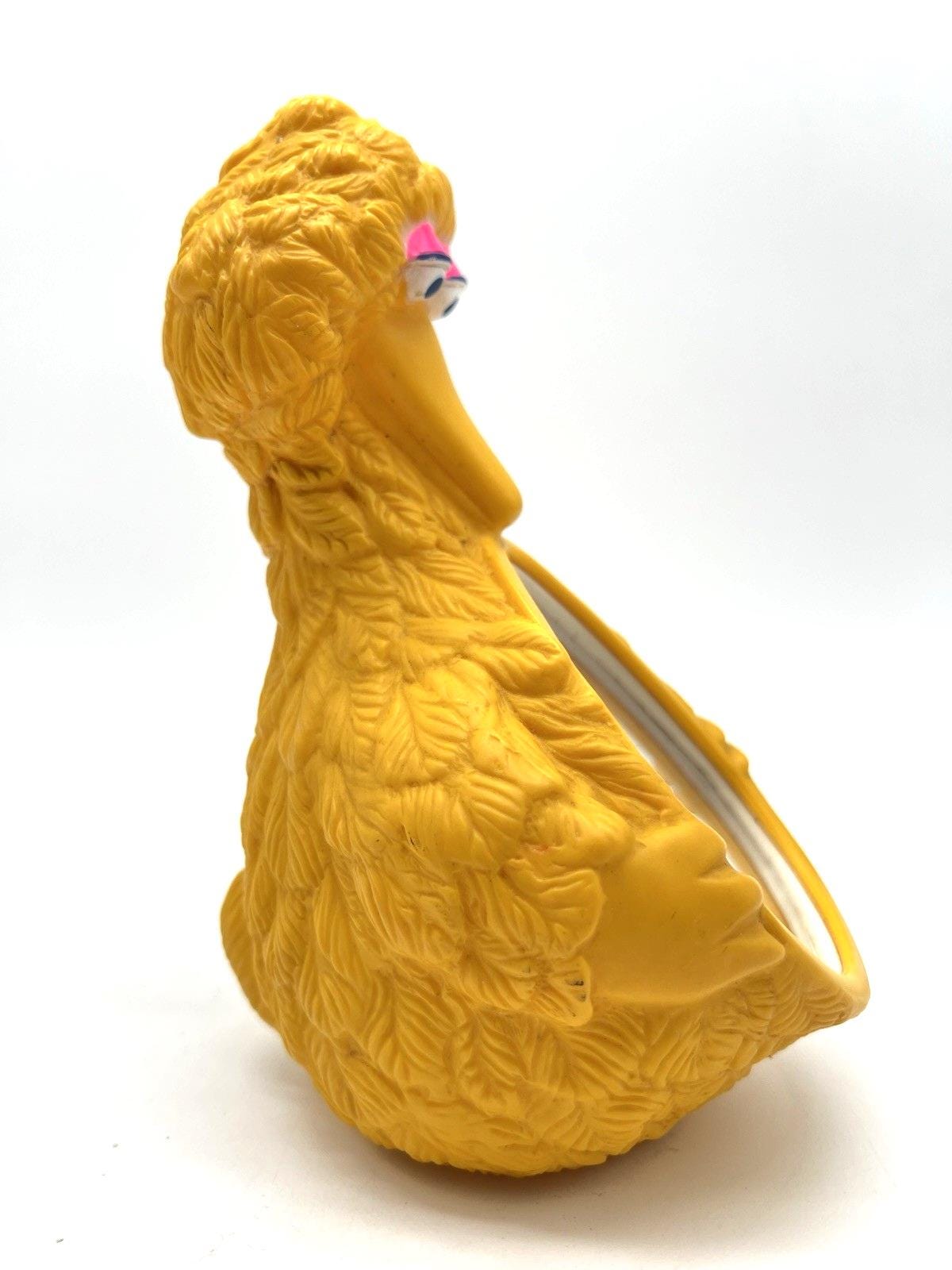 Vintage 1971 Big Bird Sesame Street Mirror Yellow Pink Kids Bell Rattle ...