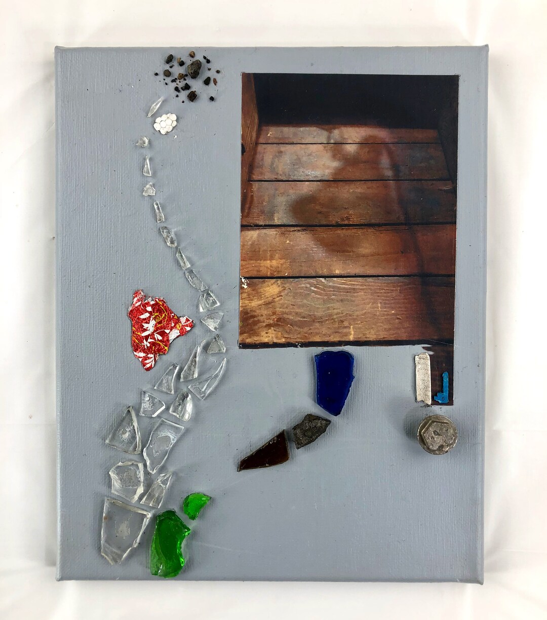 REAL QUIET - Abstract Placing - Small Grey Green Blue Brown Found ...