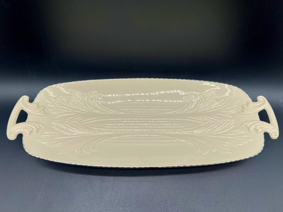 Vintage Lenox Spring Garden Collection Ivory & Platinum Celery Tray W ...