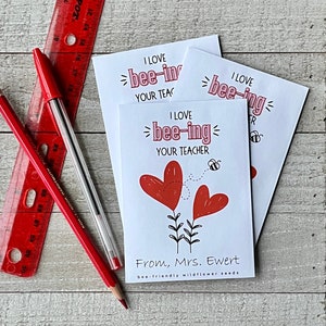 Teacher Valentines Personalized Bee-friendly Wildflower Seed Packet ...