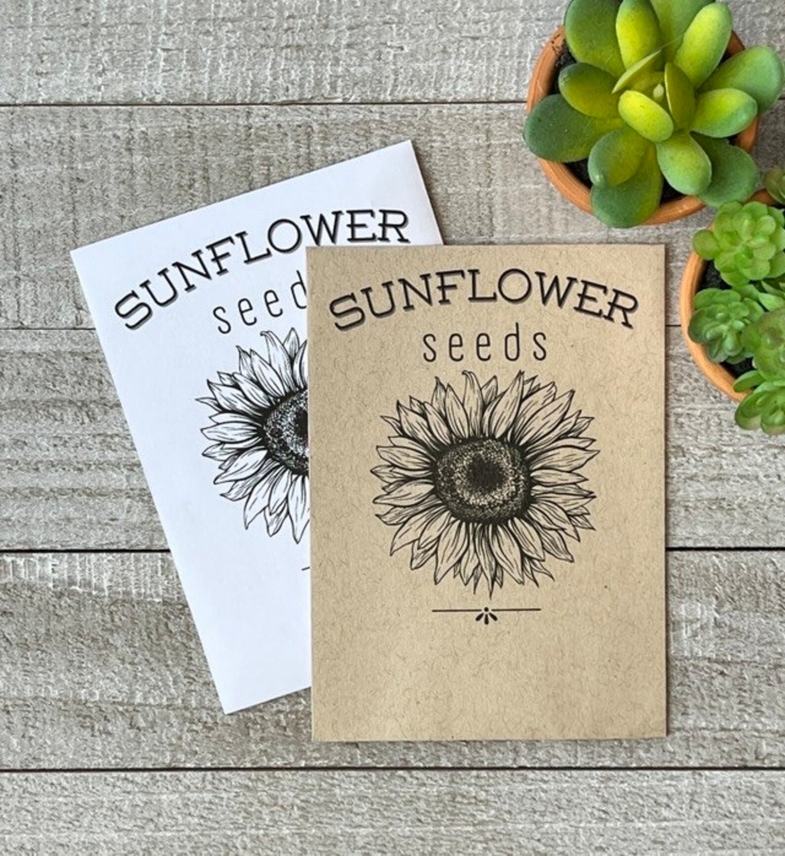 Personalized Sunflower Seed Packet Favors: Wedding, Shower, Earth Day ...