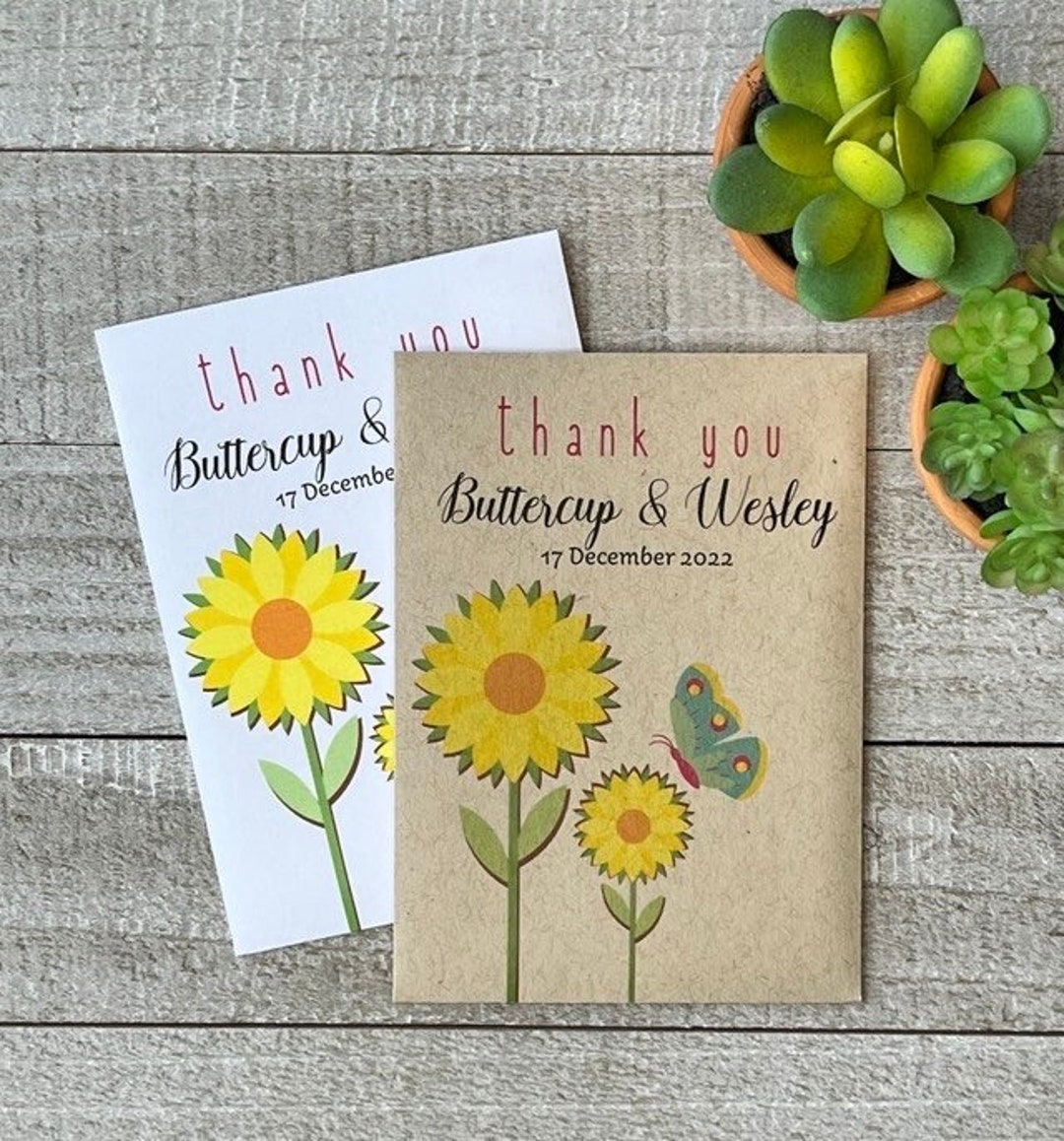 Personalized Sunflower Seed Packet: Thank You Wedding Favor - Etsy