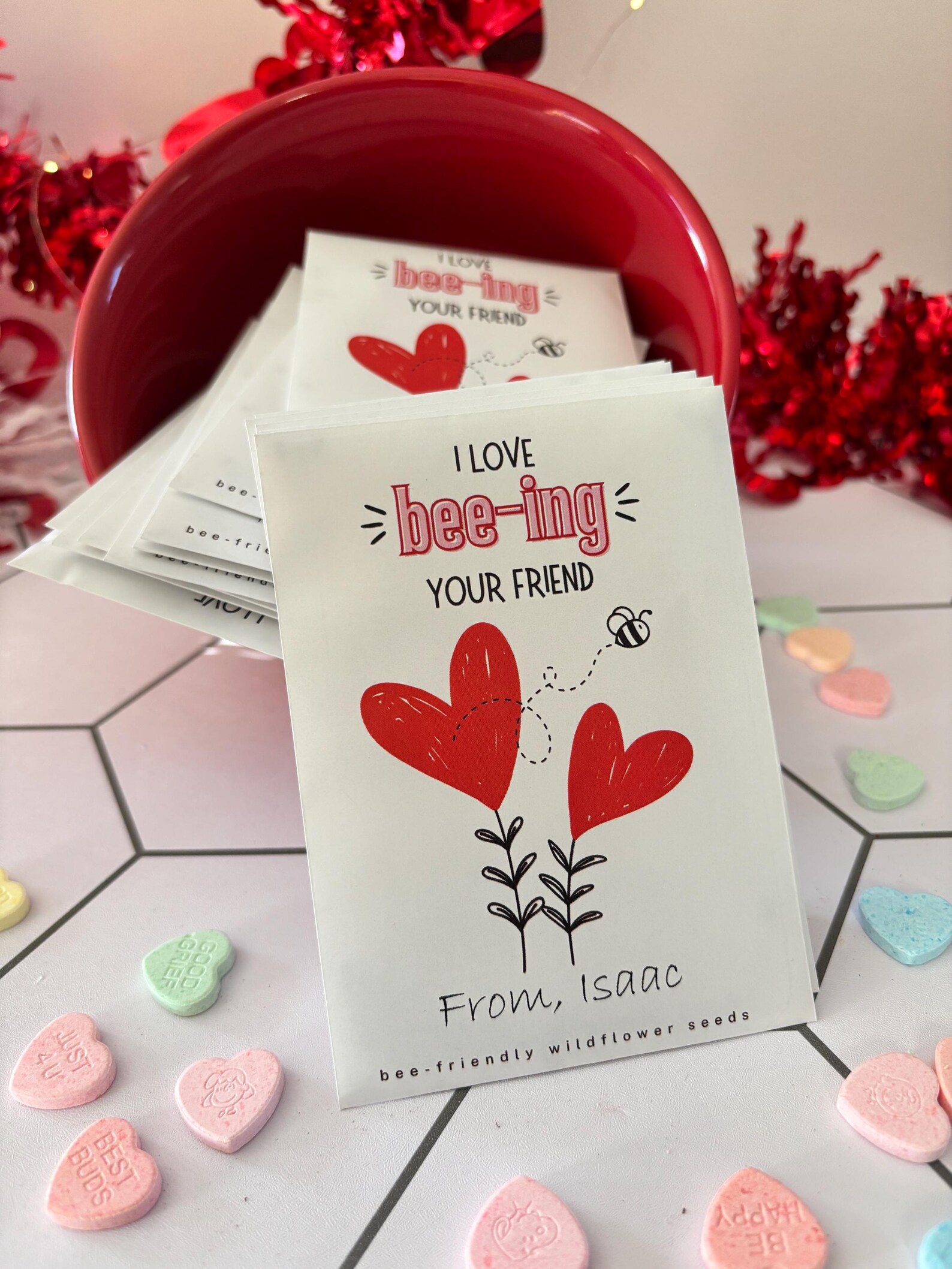 Valentine FRIEND Personalized Bee-friendly Wildflower Seed Packet With ...