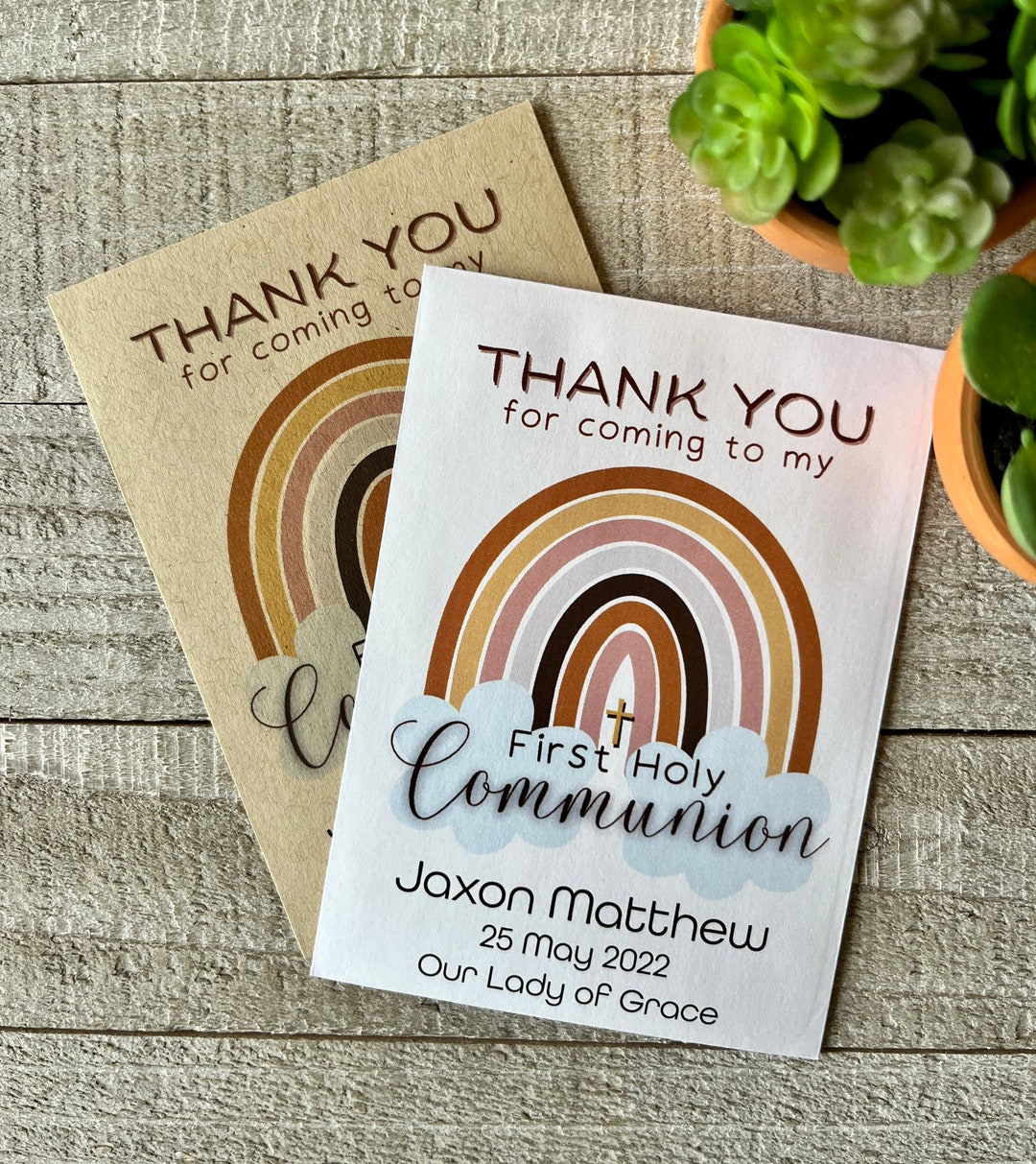 Rainbow First Communion Personalized Seed Packet Favor With Seeds - Etsy