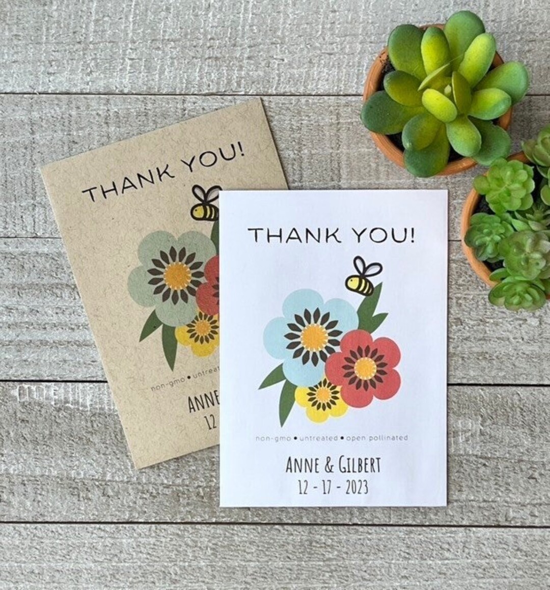 Wildflower Seed Packet Favor: Personalized Thank You, Wedding, Shower ...