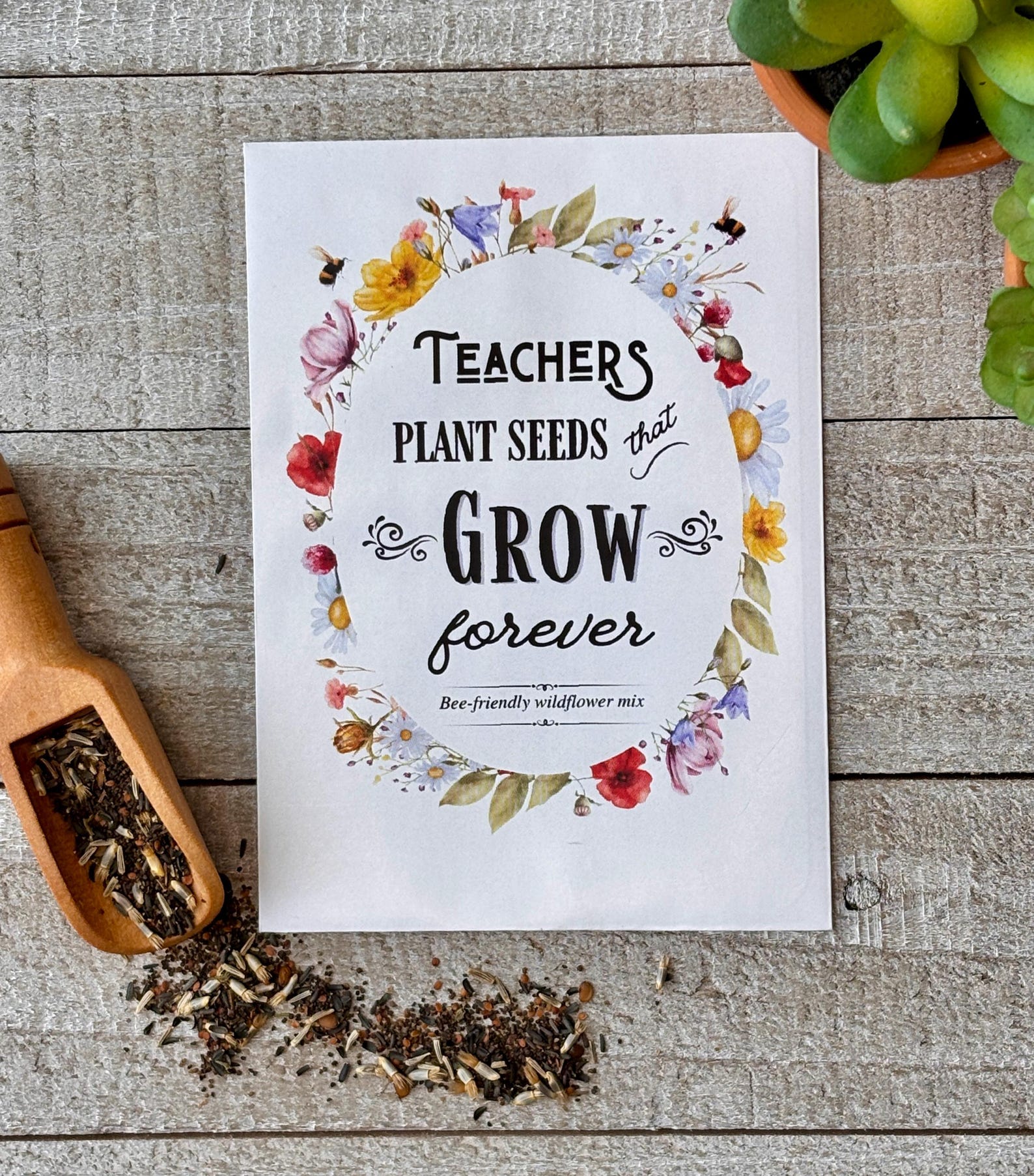 Personalized Teacher Appreciation Seed Packets – Bee-friendly ...