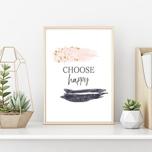 Navy and Pink Wall Print, Gold, Watercolour Prints, Wall Art, Wall ...