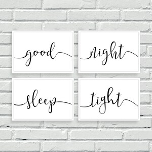 Bedroom Wall Art, Bedroom Wall Decor, Good Night Sleep Tight, Script ...