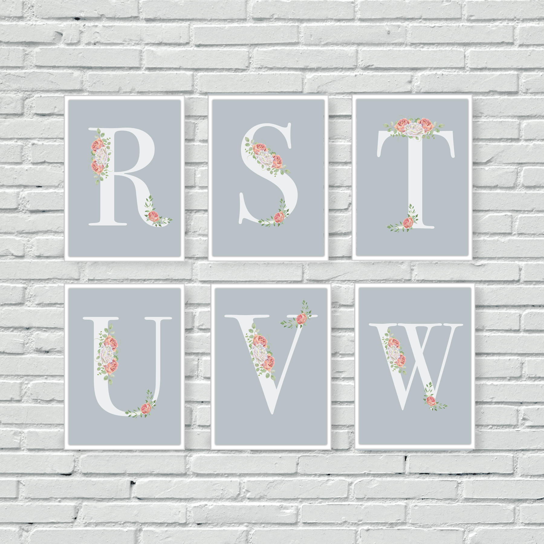 Letter Wall Print Nursery Letter Wall Art Typography Print | Etsy