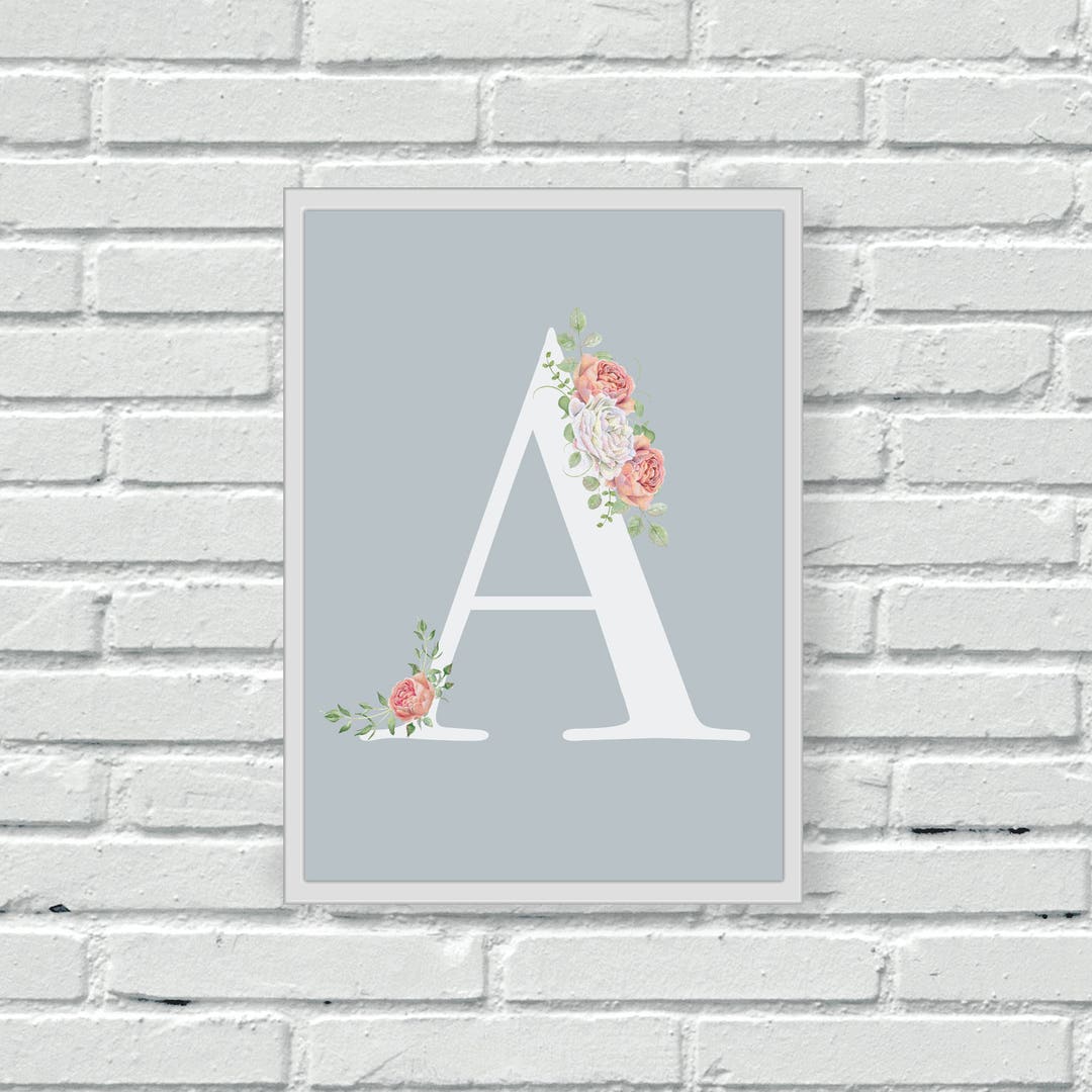 Letter Wall Print, Nursery Letter Wall Art, Typography Print, Alphabet ...