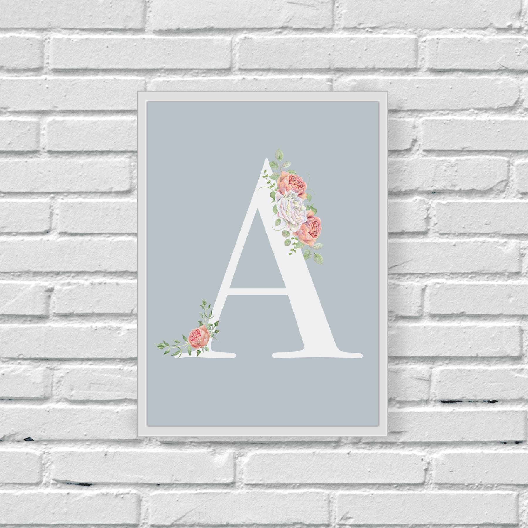 Letter Wall Print Nursery Letter Wall Art Typography Print | Etsy