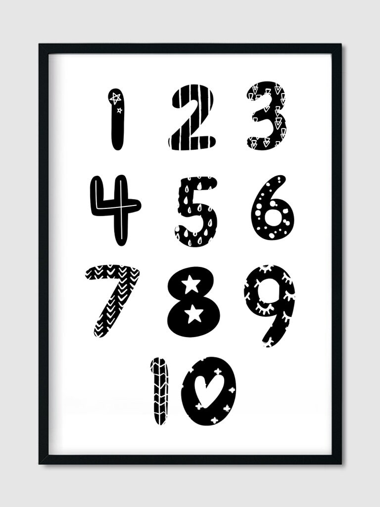 Numbers Kids Wall Art Nursery Wall Print Playroom Decor - Etsy UK