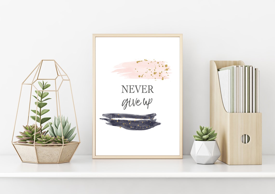 Navy and Pink Wall Print Gold Watercolour Prints Wall Art - Etsy UK