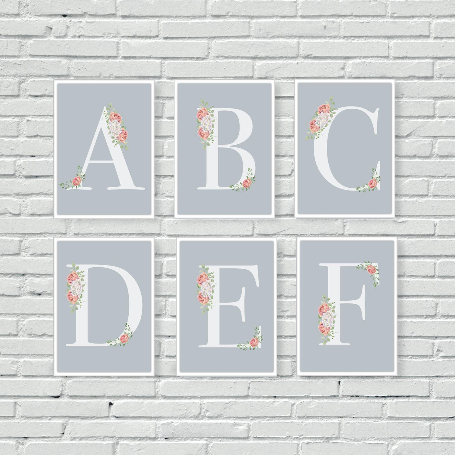 Letter Wall Print Nursery Letter Wall Art Typography Print | Etsy