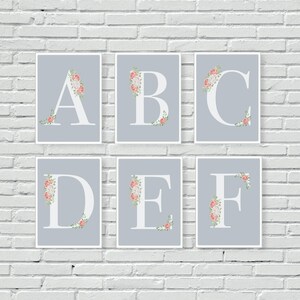 Letter Wall Print, Nursery Letter Wall Art, Typography Print, Alphabet ...