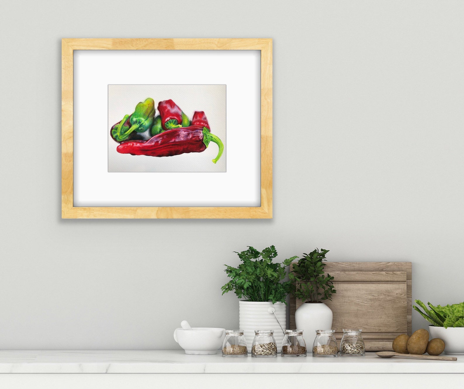 GICLEE PRINT Colored Pencil Drawing of Red Peppers - Etsy