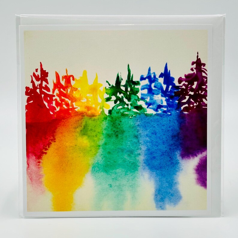 LGBT Pride Rainbow Trees Greeting Card - Etsy