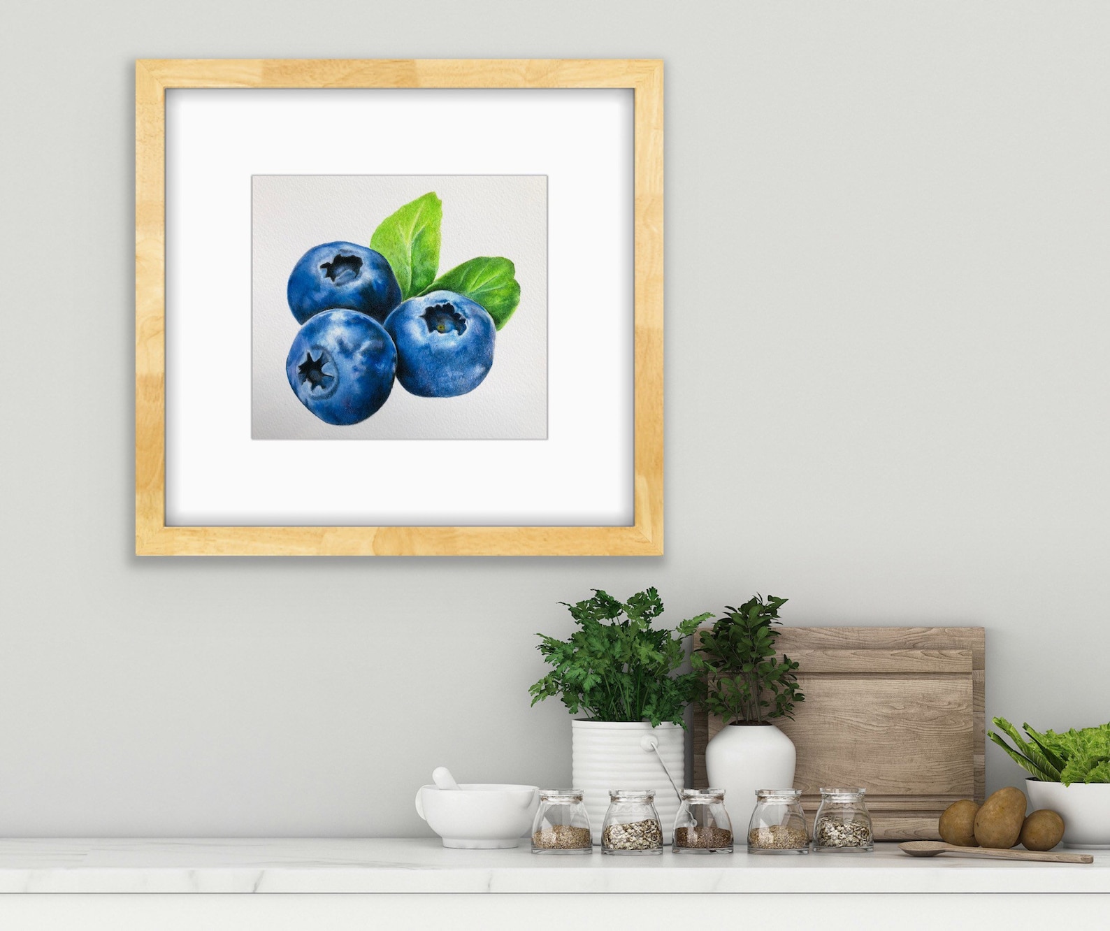 Blueberries - Giclee Print of Original Colored Pencil Drawing, Fine Art ...