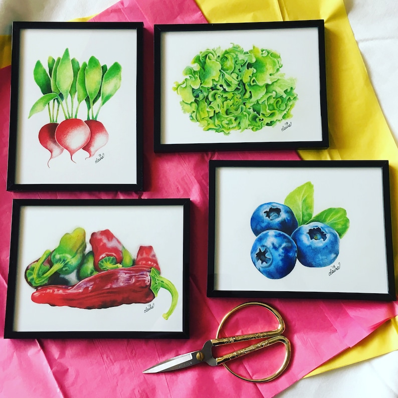 GICLEE PRINT Colored Pencil Drawing of Lettuce - Etsy