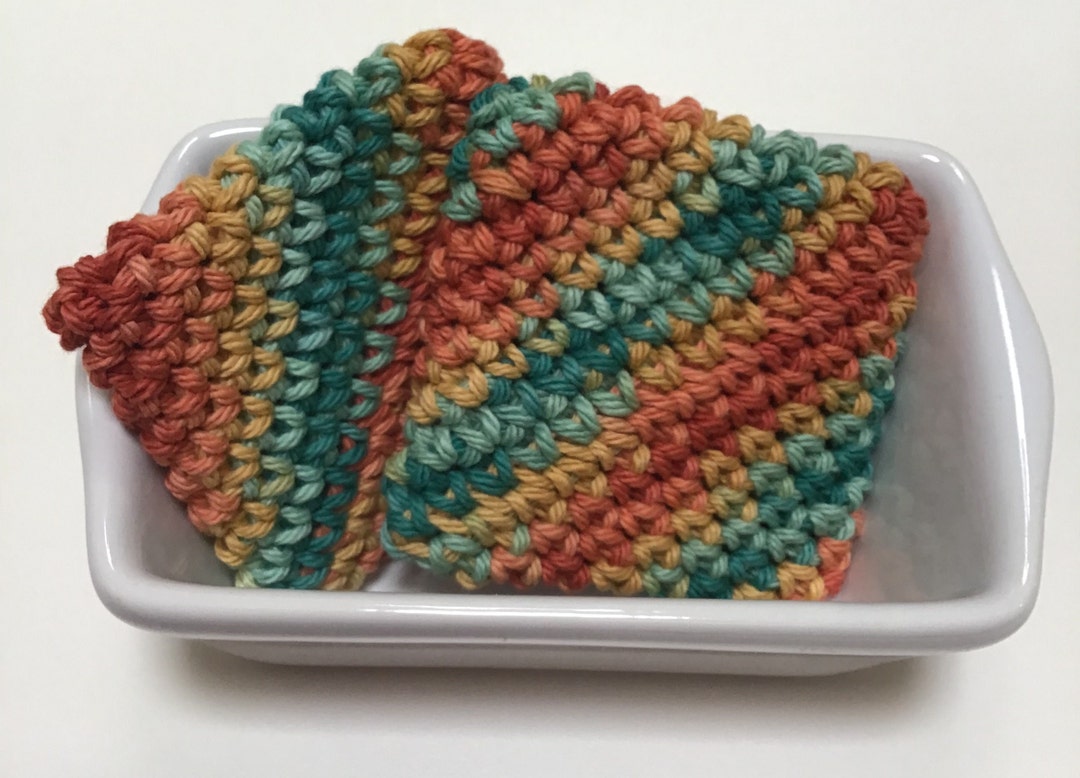 Crochet Kitchen Scrubbies, Square Kitchen Scrubbies, Set of 2 Crochet ...