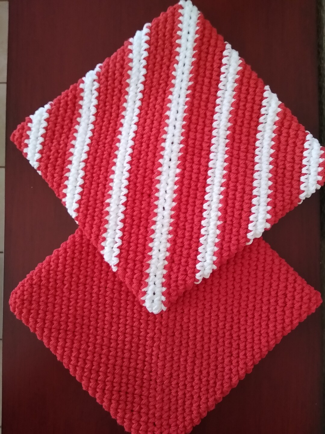 Crochet Hotpads. Set of 2 Pot Holders, Double Thickness. Choose From 3 ...