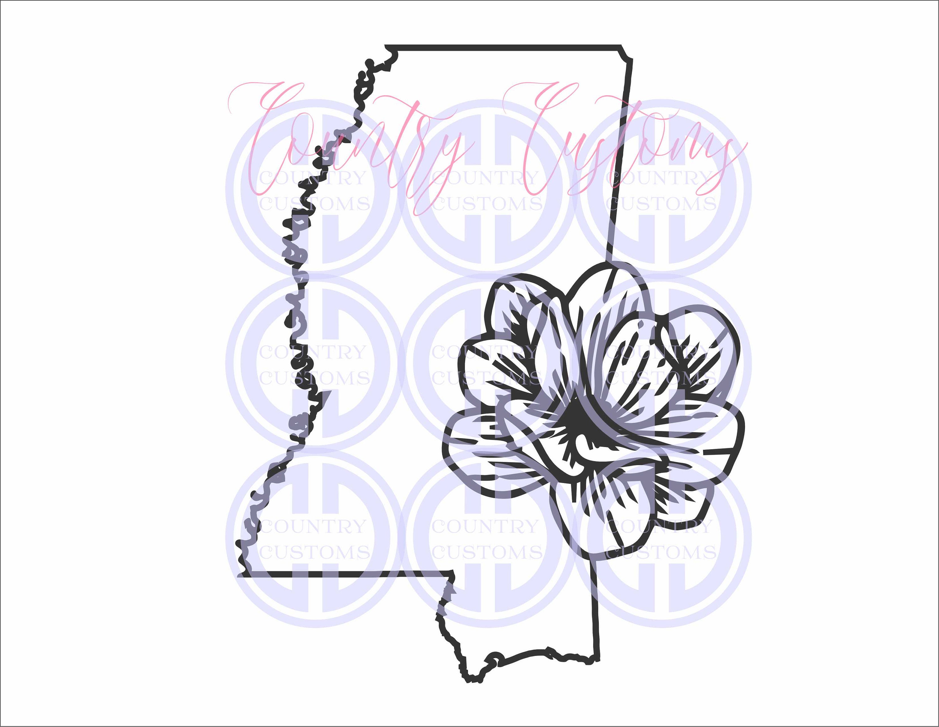 Mississippi Magnolia Cut File - Instant Download - Etsy