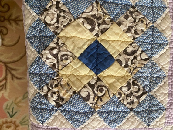 Vintage Checkered Quilt - Etsy