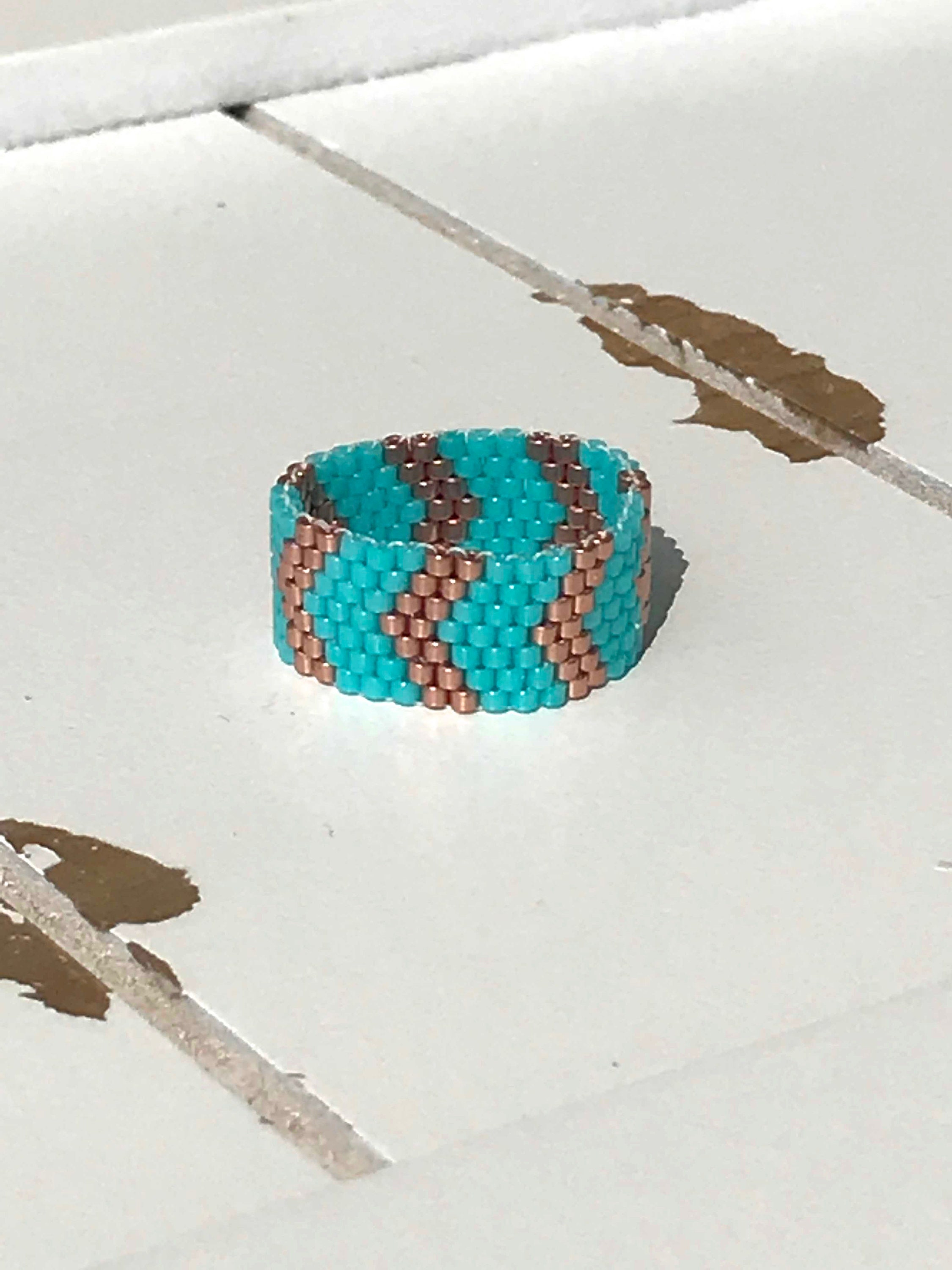 Handmade Beaded Ring - Etsy