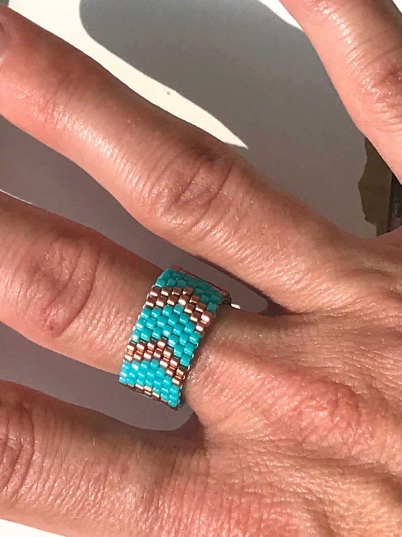 Handmade Beaded Ring - Etsy