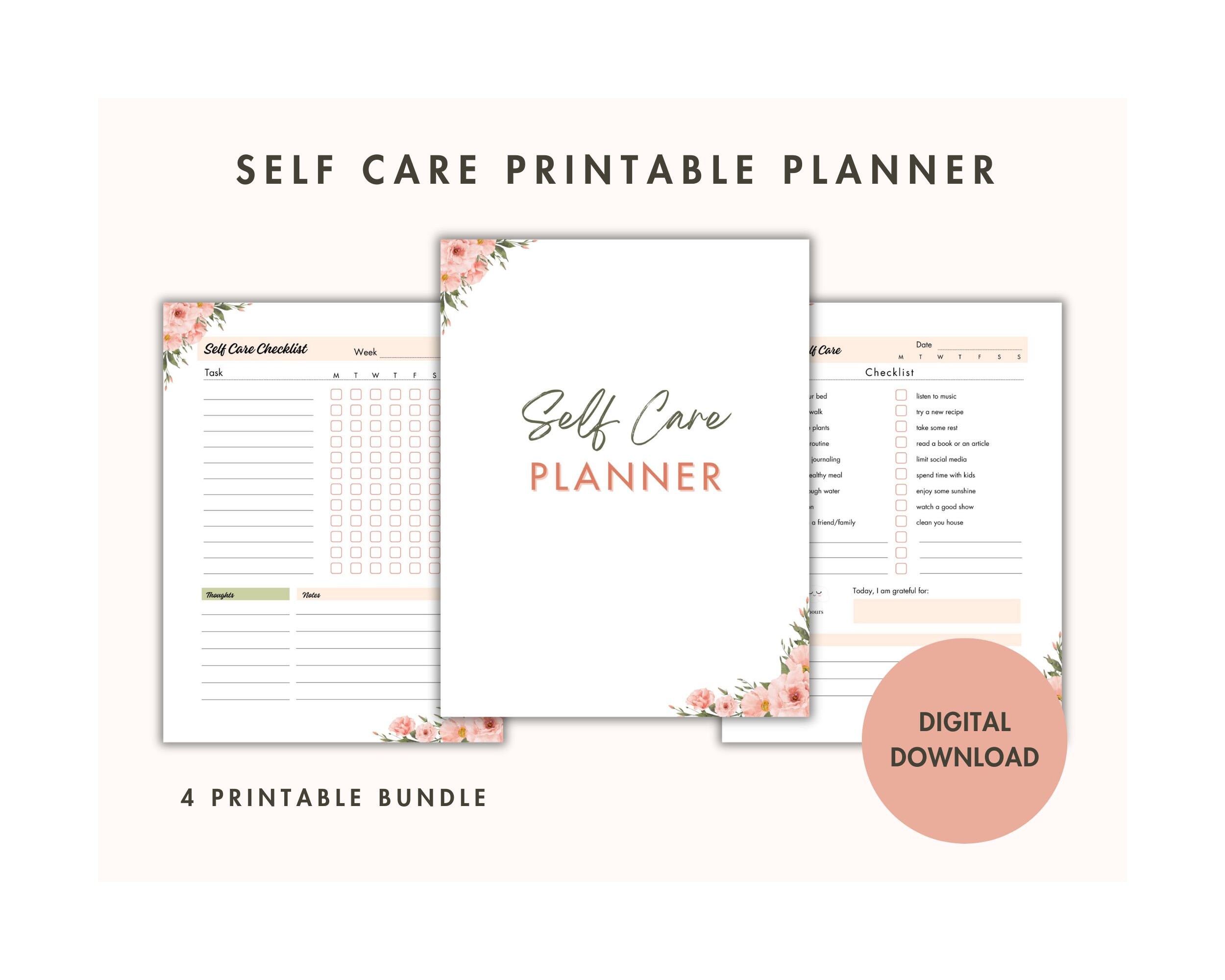 Self Care Planner Checklist Digital Daily Well-being Journal & Habit ...