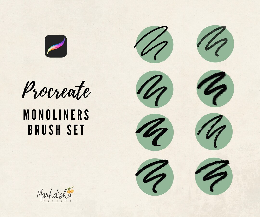 Procreate Monoliners Brush Set | Procreate Lettering | Monoline Brushes ...