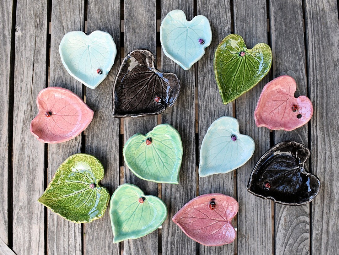 Colorful Heart Shaped Forget-me-not Leaf Imprinted With Ladybug Utility ...