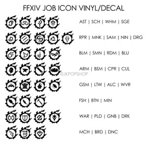 FFXIV / FF14 | Vinyl/decal Job Icons - Etsy