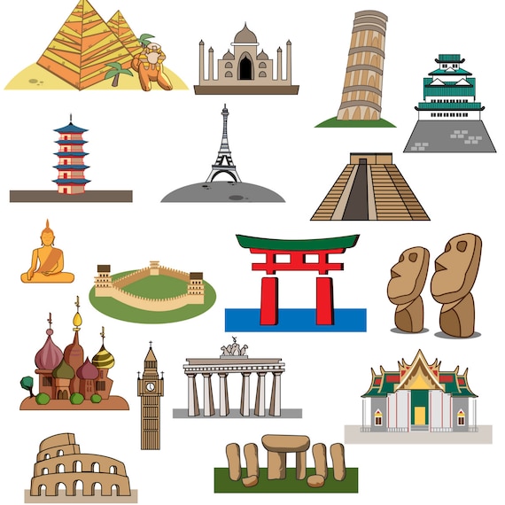 Landmark clipartlandmark clip artWorld landmarks Design | Etsy