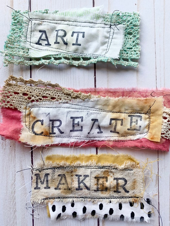 Art & Collectibles Set of 3 sewn word bundles Acrylic etna.com.pe