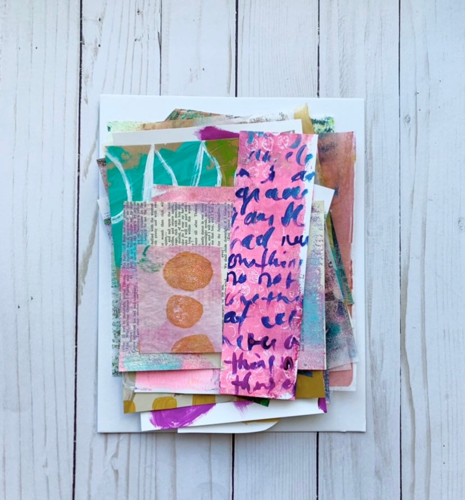 3 Month Painted Papers Collage Pack Subscription - Etsy