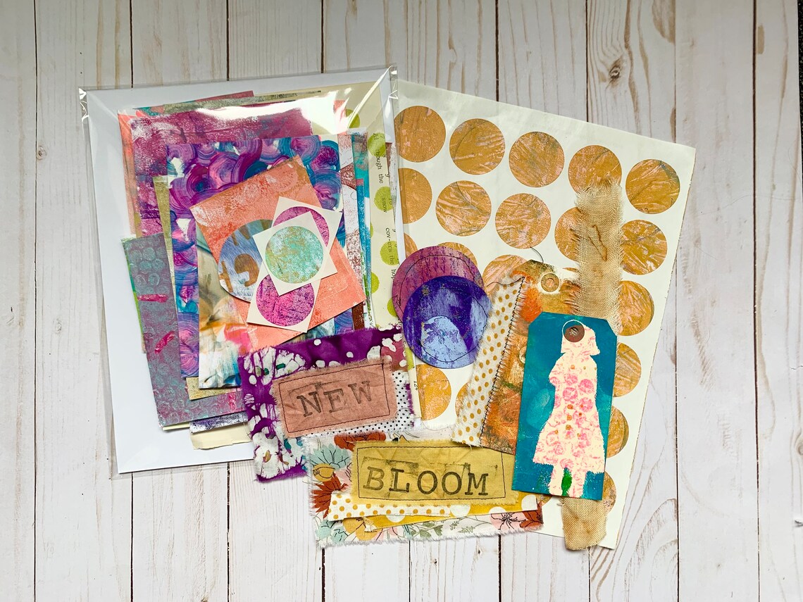 3 Month Painted Papers Collage Pack Subscription - Etsy