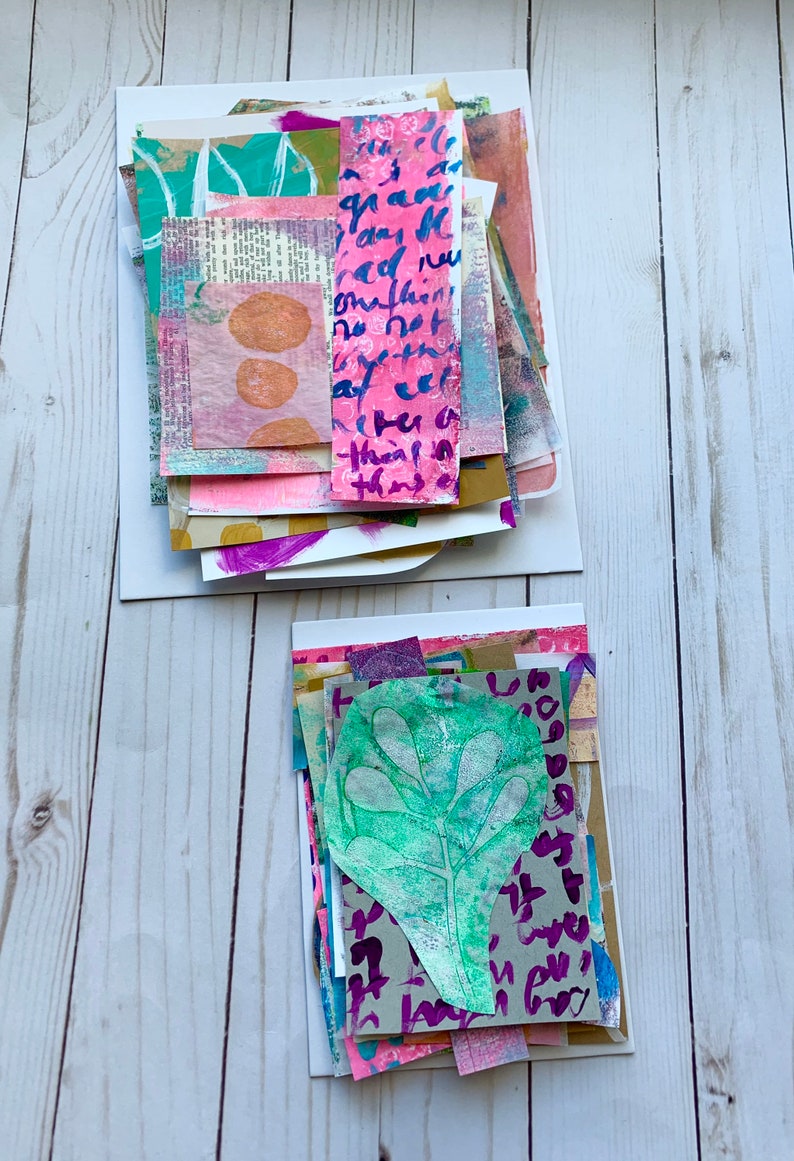 Large Painted Papers Collage Pack - Etsy