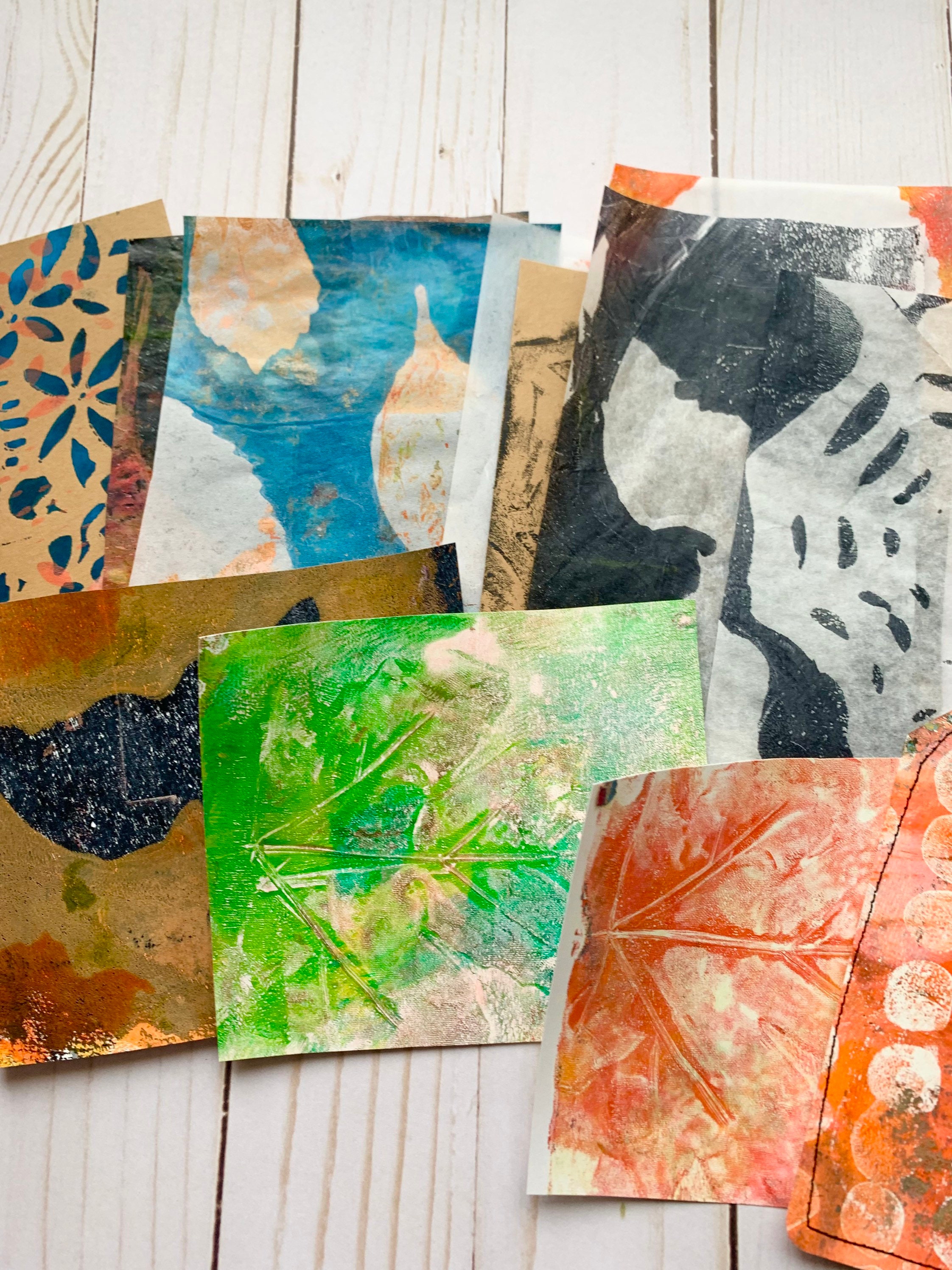Fall/halloween Theme. Small Painted Papers Collage Packs. - Etsy