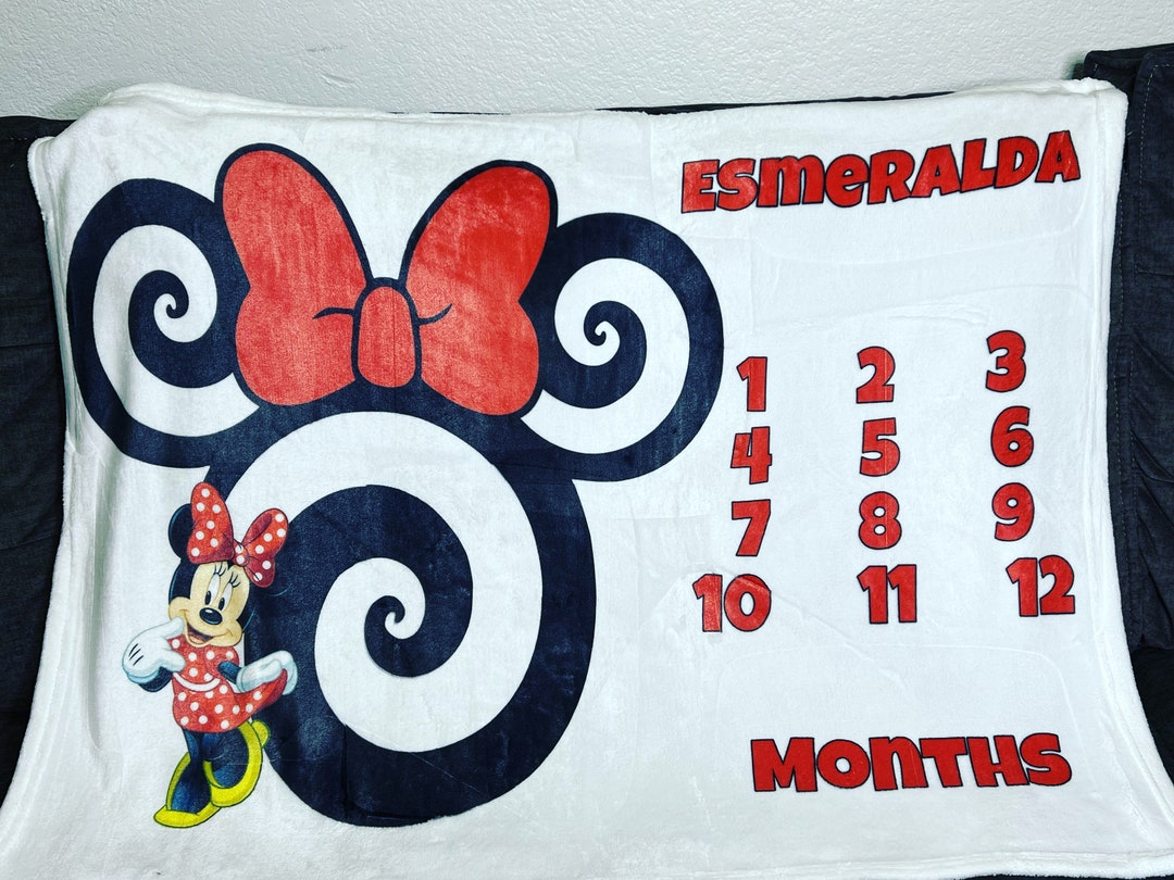 Minnie Mouse Milestone Blanket - Etsy