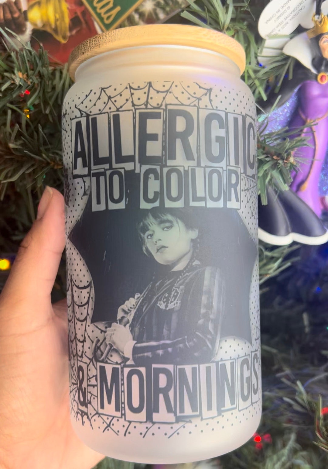 Wednesday Addams Glass Frosted Tumbler - Etsy