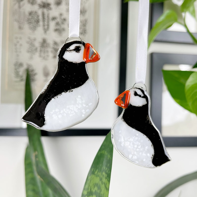 Puffin Fused Glass Decoration - Etsy