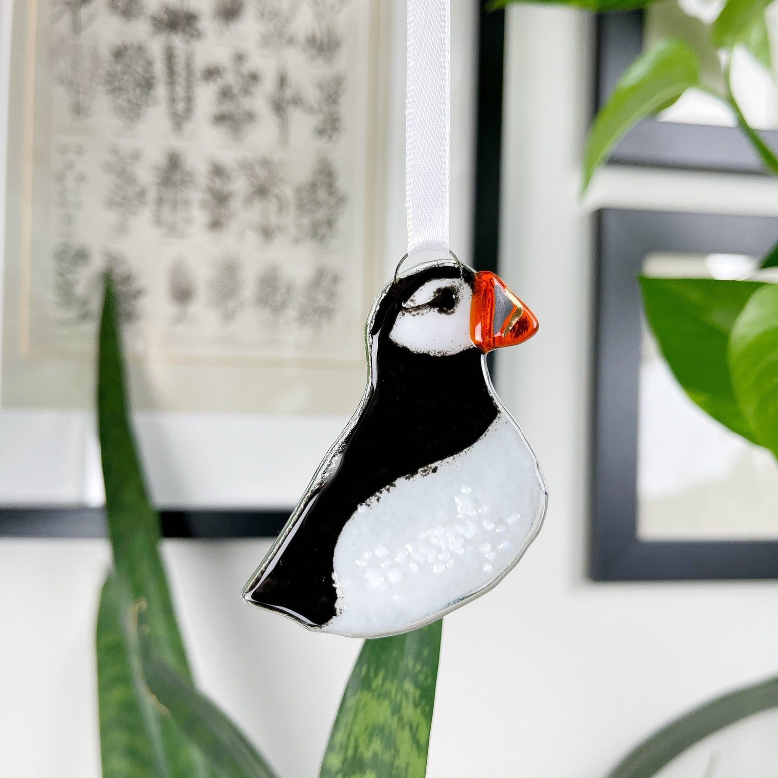 Puffin Fused Glass Decoration - Etsy