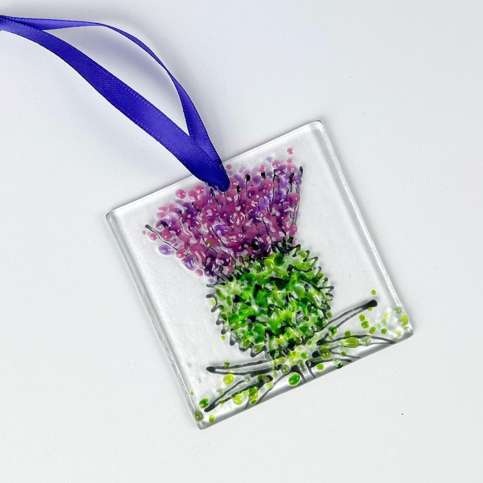 Thistle Fused Glass Decorations - Etsy