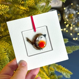 Robin Card With Fused Glass Decoration - Etsy UK