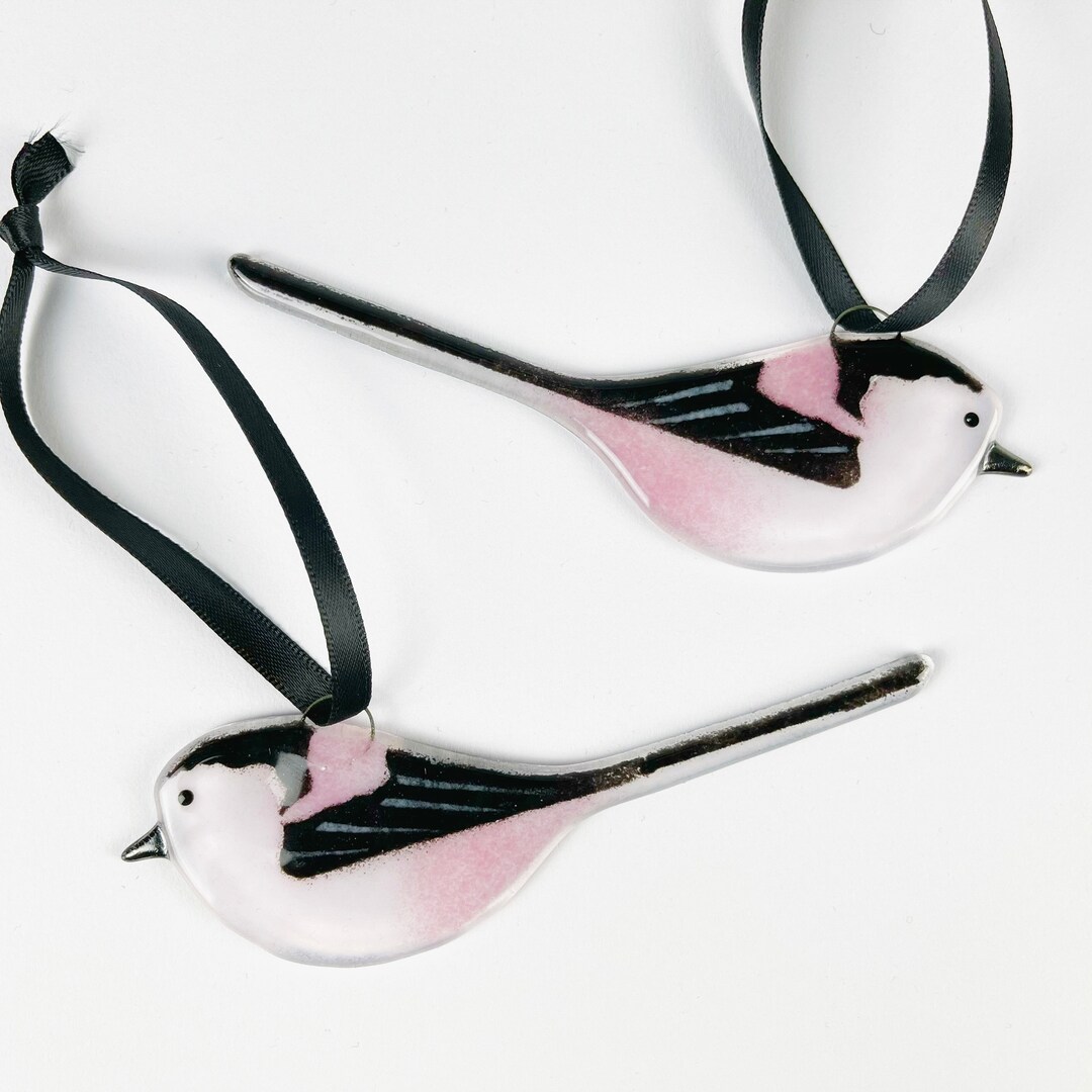 Long-tailed Tit Fused Glass Decoration - Etsy